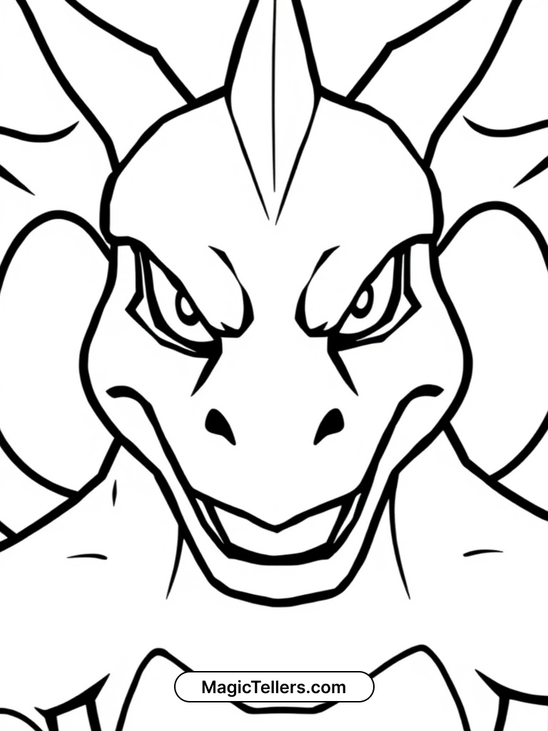 Fierce Charizard Coloring Page | Close Up | MagicTellers