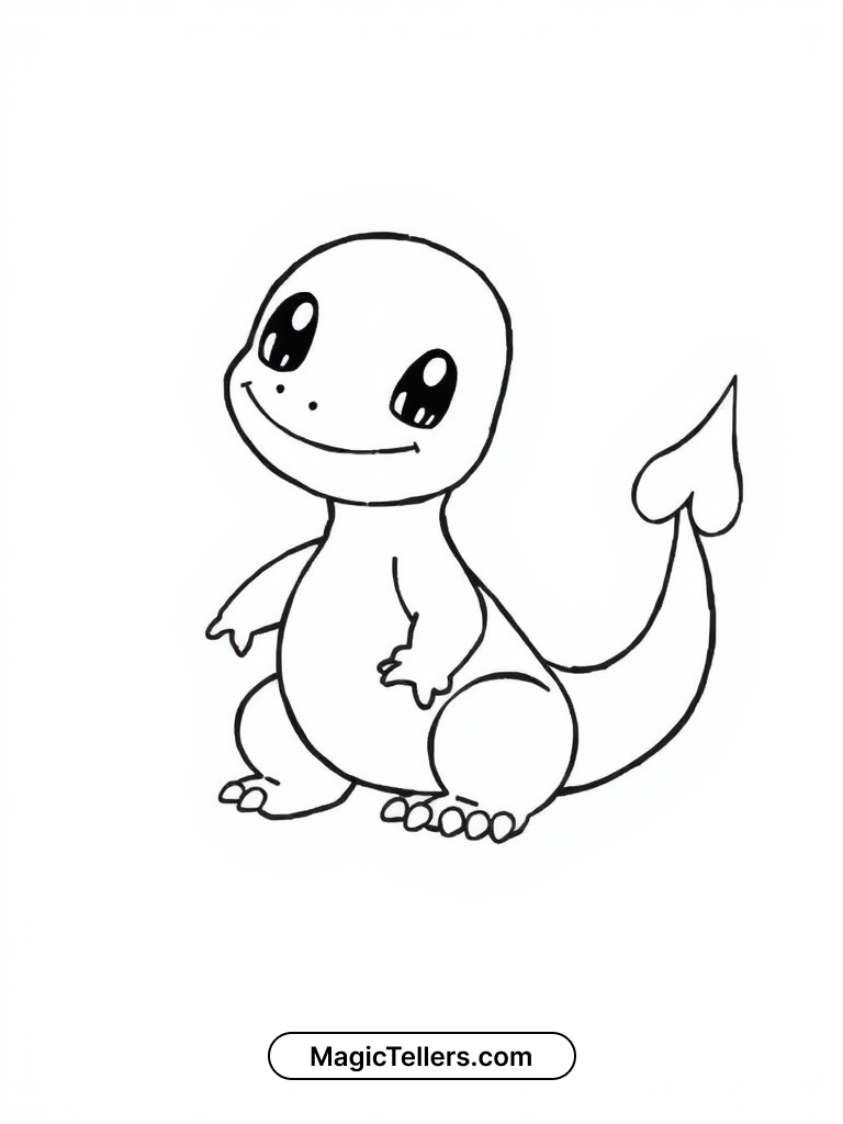 Charmander Coloring Page | Baby Fire Pokemon | MagicTellers