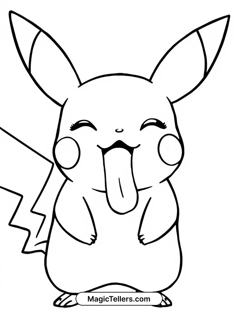 Funny Face Pikachu Coloring Page | Silly & Fun | MagicTellers