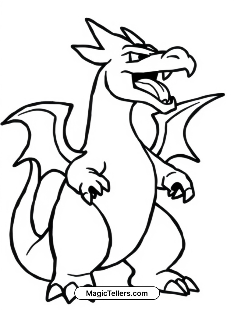 Charizard Roaring Coloring Page | Mighty Roar | MagicTellers