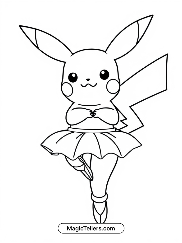 Pikachu Ballerina Coloring Page | Ballet Dance | MagicTellers