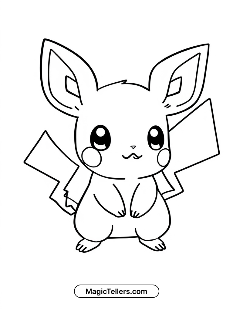 Baby Pichu Coloring Page | Pikachu Pre-Evolution | MagicTellers
