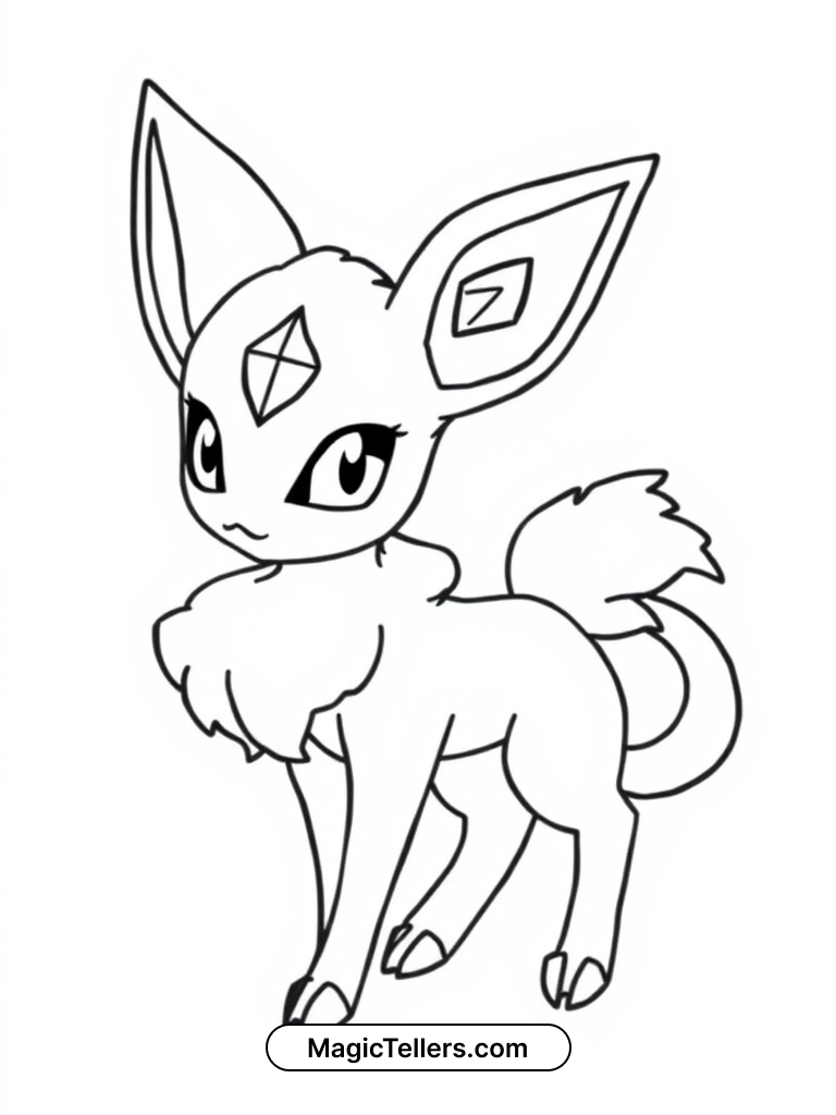 Espeon Coloring Page | Psychic Evolution | MagicTellers