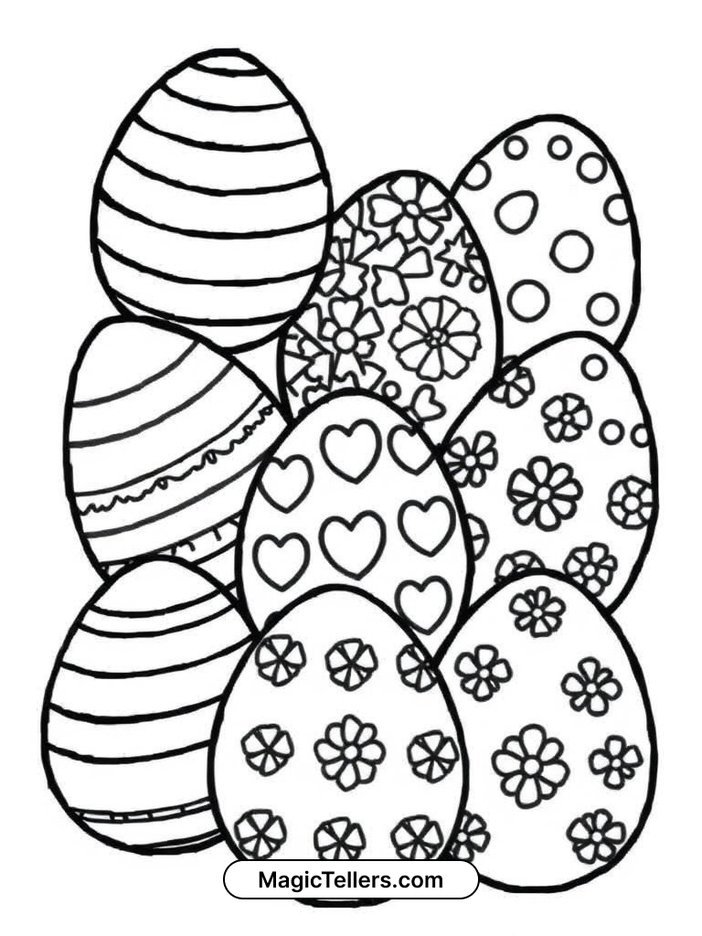 Easter Egg Patterns Coloring Page | Free Printable | MagicTellers