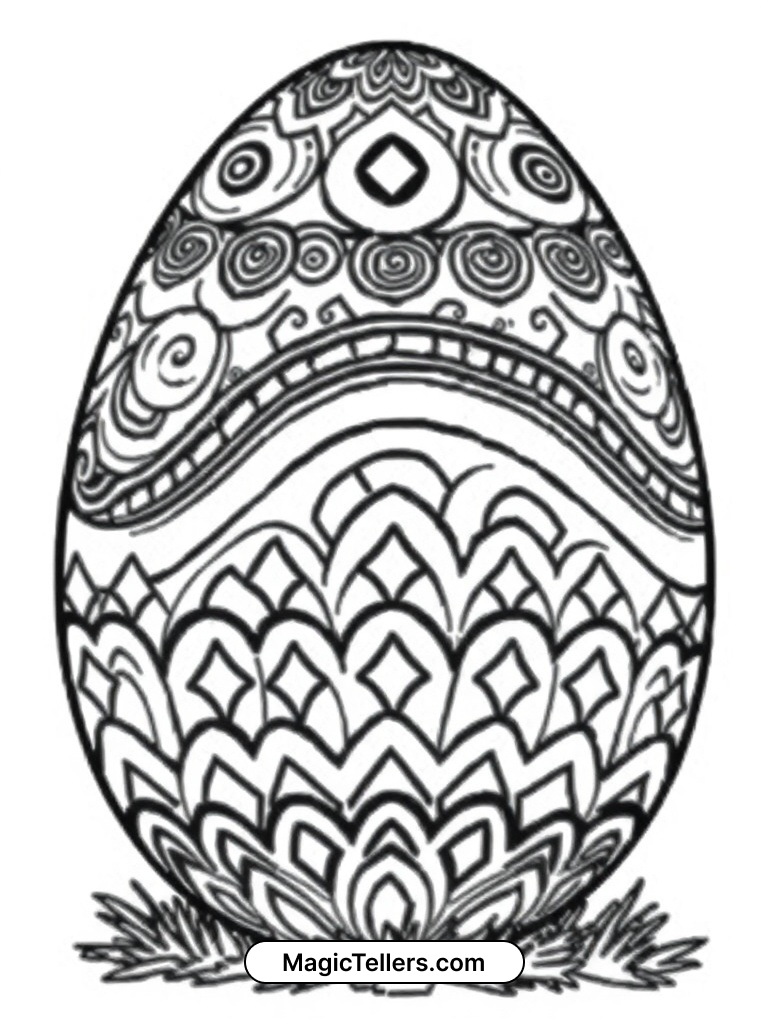 Giant Easter Egg Coloring Page | Free Printable | MagicTellers