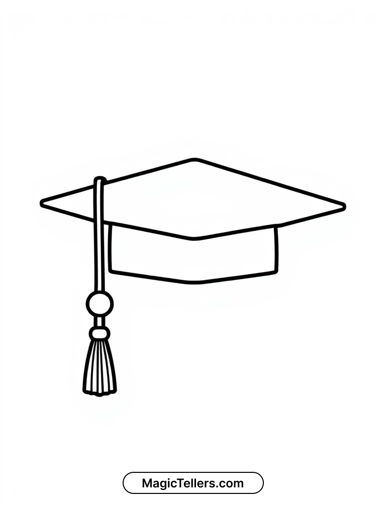 Graduation Cap Coloring Page | Free Printable | MagicTellers