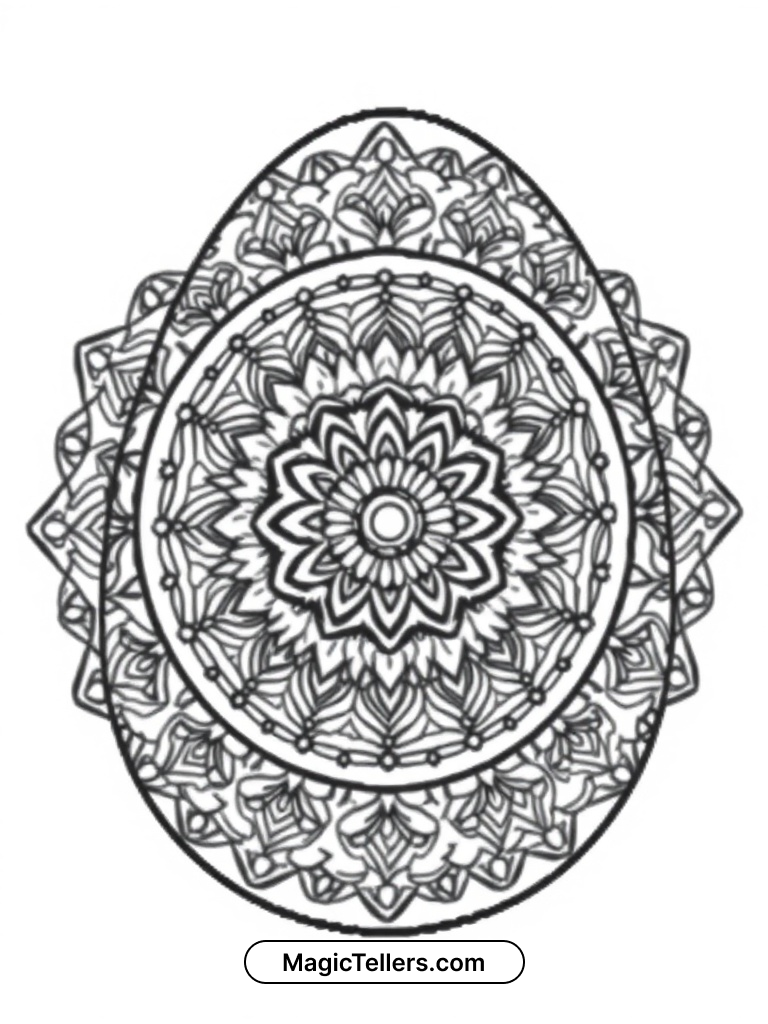 Easter Egg Mandala Coloring Page | Free Printable | MagicTellers